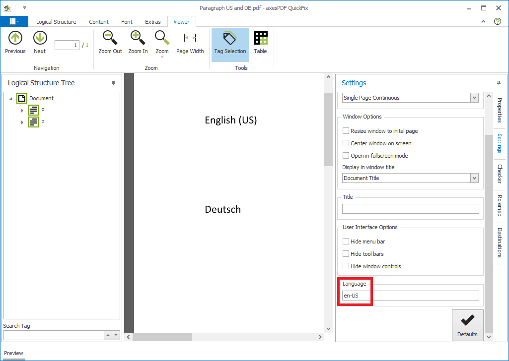 How To Check Language Assignments In A Pdf Document Axes4 8904
